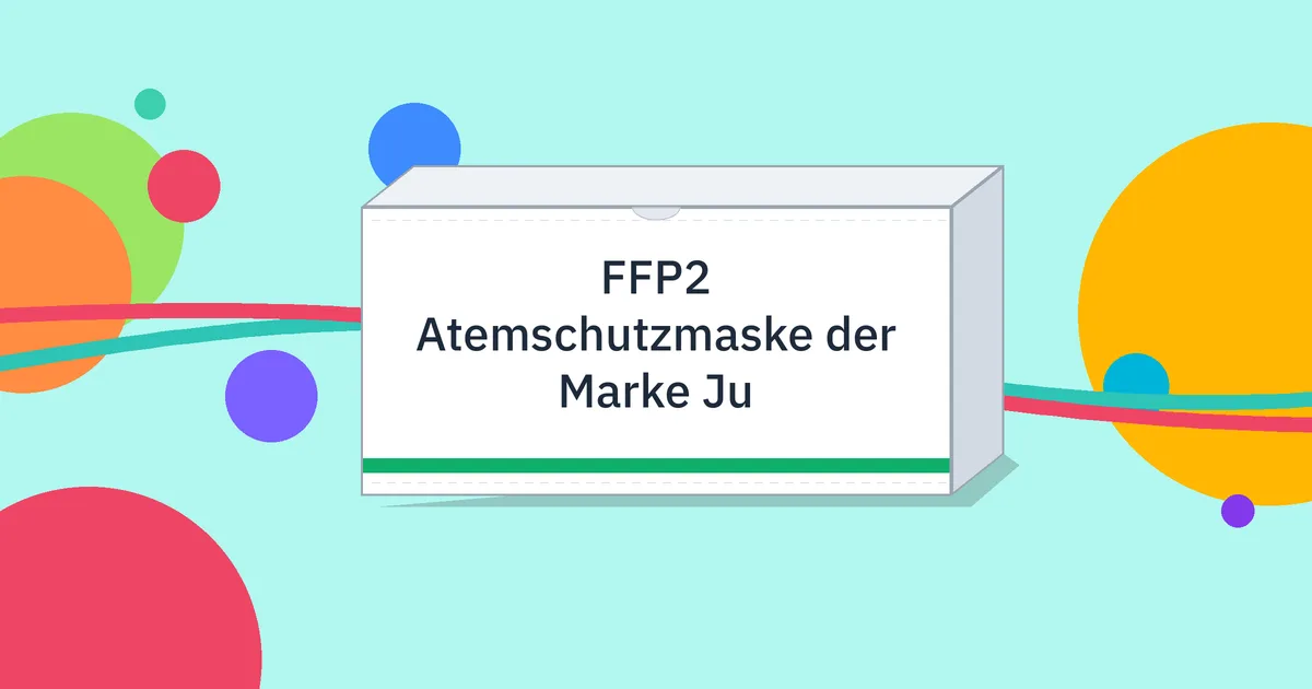 Symbolbild: Packung mit der Aufschrift FFP2 Atemschutzmaske der Marke Ju (PZN 17200335) – Verfügbarkeit und Bezug in Apotheken in Frankfurt am Main