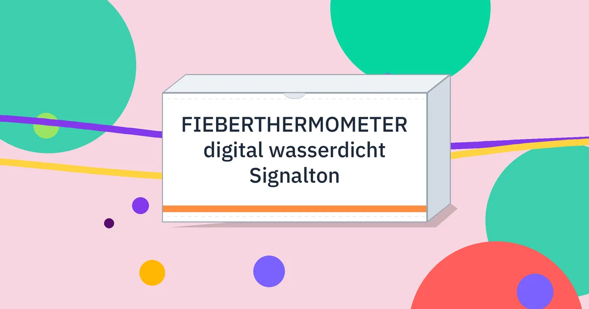 Symbolbild: Packung mit der Aufschrift FIEBERTHERMOMETER digital wasserdicht Signalton (PZN 09302122) – Verfügbarkeit und Bezug in Apotheken in Frankfurt am Main