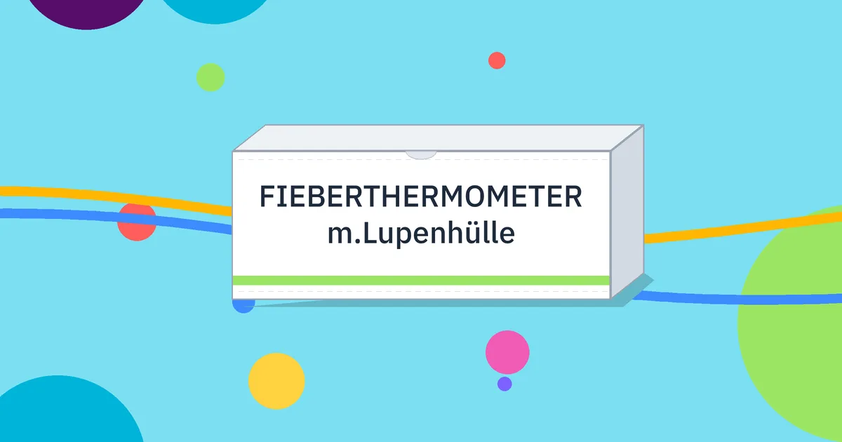 Symbolbild: Packung mit der Aufschrift FIEBERTHERMOMETER m.Lupenhülle (PZN 03017343) – Verfügbarkeit und Bezug in Apotheken in Frankfurt am Main