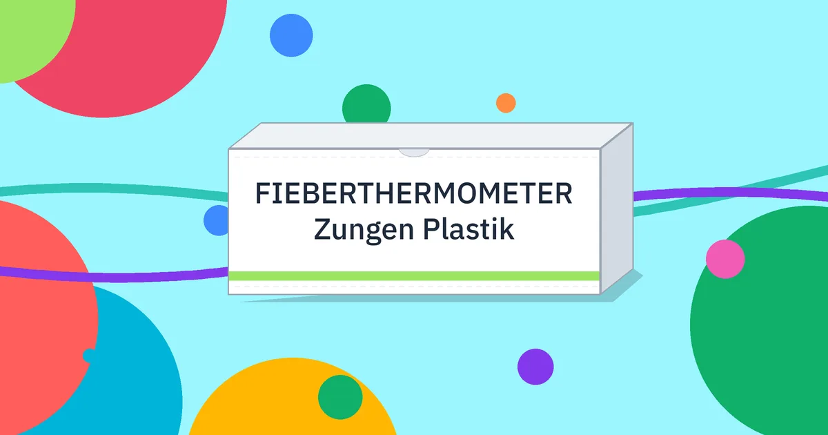 Symbolbild: Packung mit der Aufschrift FIEBERTHERMOMETER Zungen Plastik (PZN 01739670) – Verfügbarkeit und Bezug in Apotheken in Frankfurt am Main