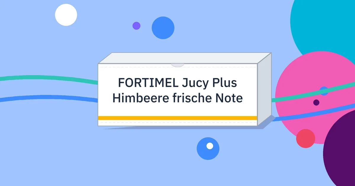 Symbolbild: Packung mit der Aufschrift FORTIMEL Jucy Plus Himbeere frische Note (PZN 19350760) – Verfügbarkeit und Bezug in Apotheken in Frankfurt am Main