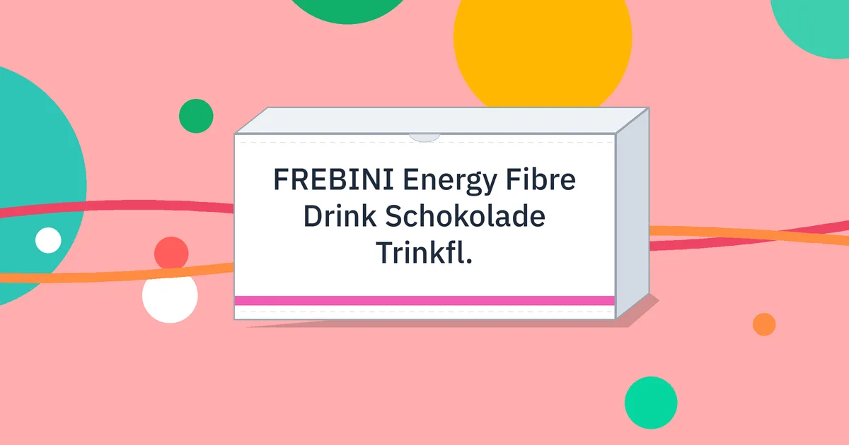 Symbolbild: Packung mit der Aufschrift FREBINI Energy Fibre Drink Schokolade Trinkfl. (PZN 19750904) – Verfügbarkeit und Bezug in Apotheken in Frankfurt am Main