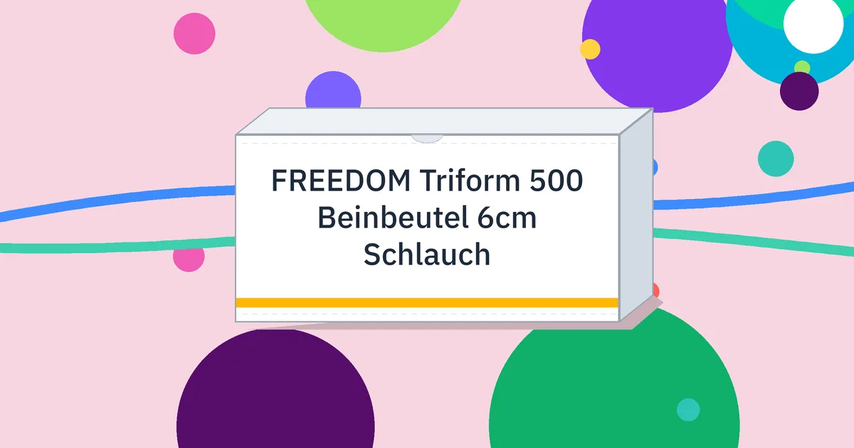 Symbolbild: Packung mit der Aufschrift FREEDOM Triform 500 Beinbeutel 6cm Schlauch (PZN 04177600) – Verfügbarkeit und Bezug in Apotheken in Frankfurt am Main