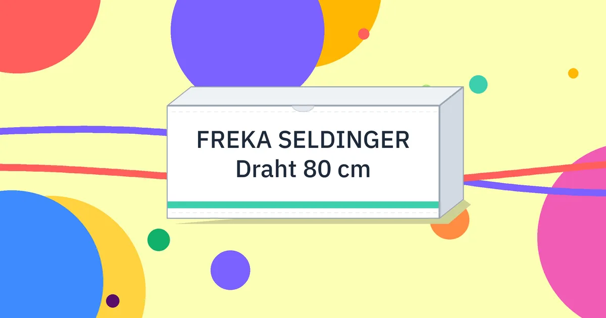 Symbolbild: Packung mit der Aufschrift FREKA SELDINGER Draht 80 cm (PZN 03042683) – Verfügbarkeit und Bezug in Apotheken in Frankfurt am Main