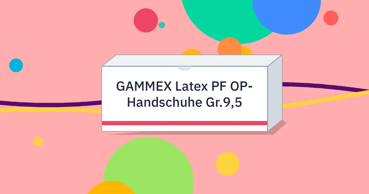 Symbolbild: Packung mit der Aufschrift GAMMEX Latex PF OP-Handschuhe Gr.9,5 (PZN 11237691) – Verfügbarkeit und Bezug in Apotheken in Frankfurt am Main
