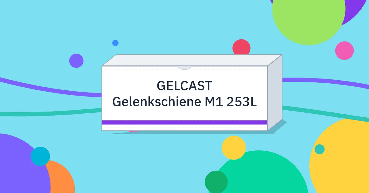 Symbolbild: Packung mit der Aufschrift GELCAST Gelenkschiene M1 253L (PZN 00946697) – Verfügbarkeit und Bezug in Apotheken in Frankfurt am Main