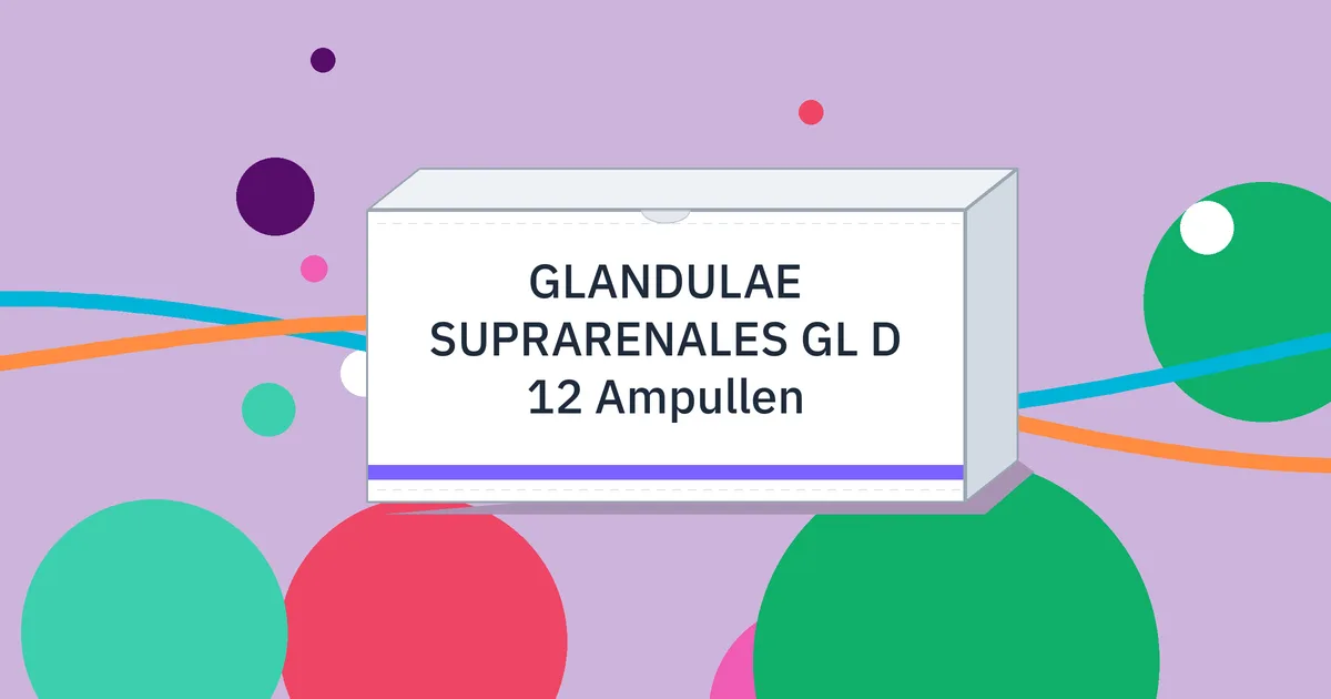 Symbolbild: Packung mit der Aufschrift GLANDULAE SUPRARENALES GL D 12 Ampullen (PZN 03356803) – Verfügbarkeit und Bezug in Apotheken in Frankfurt am Main