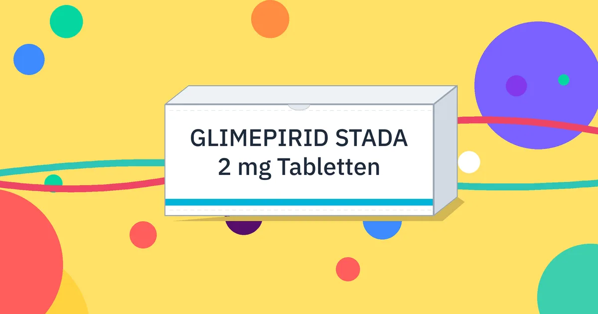 Symbolbild: Packung mit der Aufschrift GLIMEPIRID STADA 2 mg Tabletten (PZN 01092524) – Verfügbarkeit und Bezug in Apotheken in Frankfurt am Main