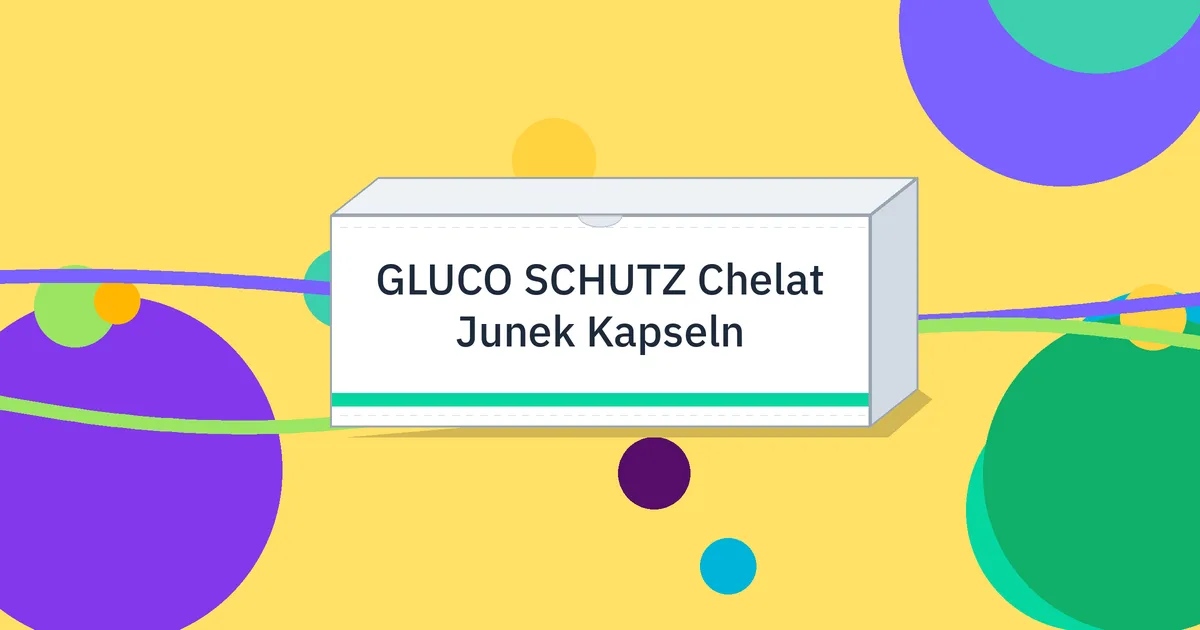 Symbolbild: Packung mit der Aufschrift GLUCO SCHUTZ Chelat Junek Kapseln (PZN 10829656) – Verfügbarkeit und Bezug in Apotheken in Frankfurt am Main