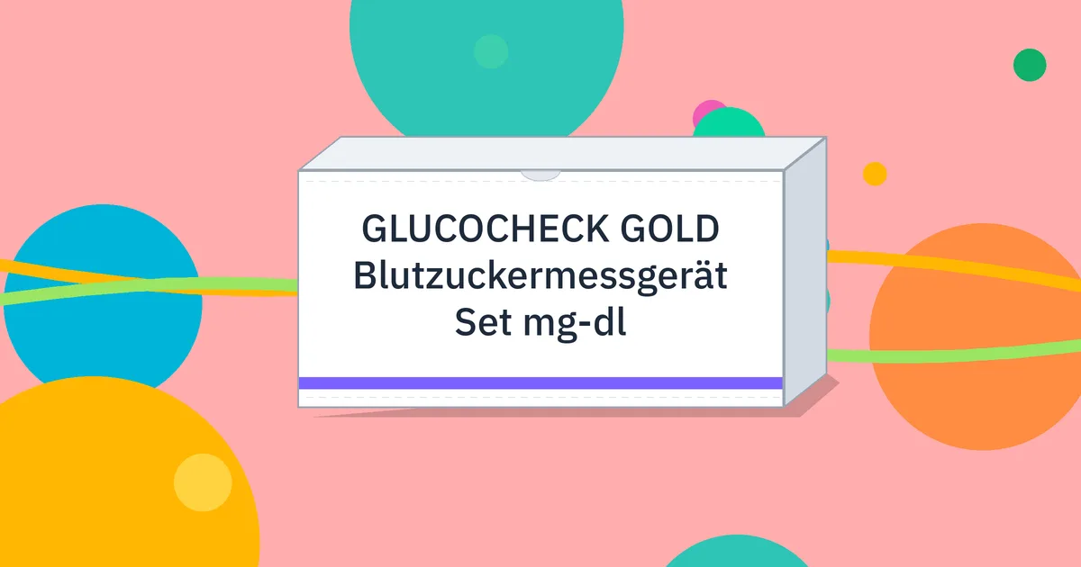 Symbolbild: Packung mit der Aufschrift GLUCOCHECK GOLD Blutzuckermessgerät Set mg-dl (PZN 12747709) – Verfügbarkeit und Bezug in Apotheken in Frankfurt am Main