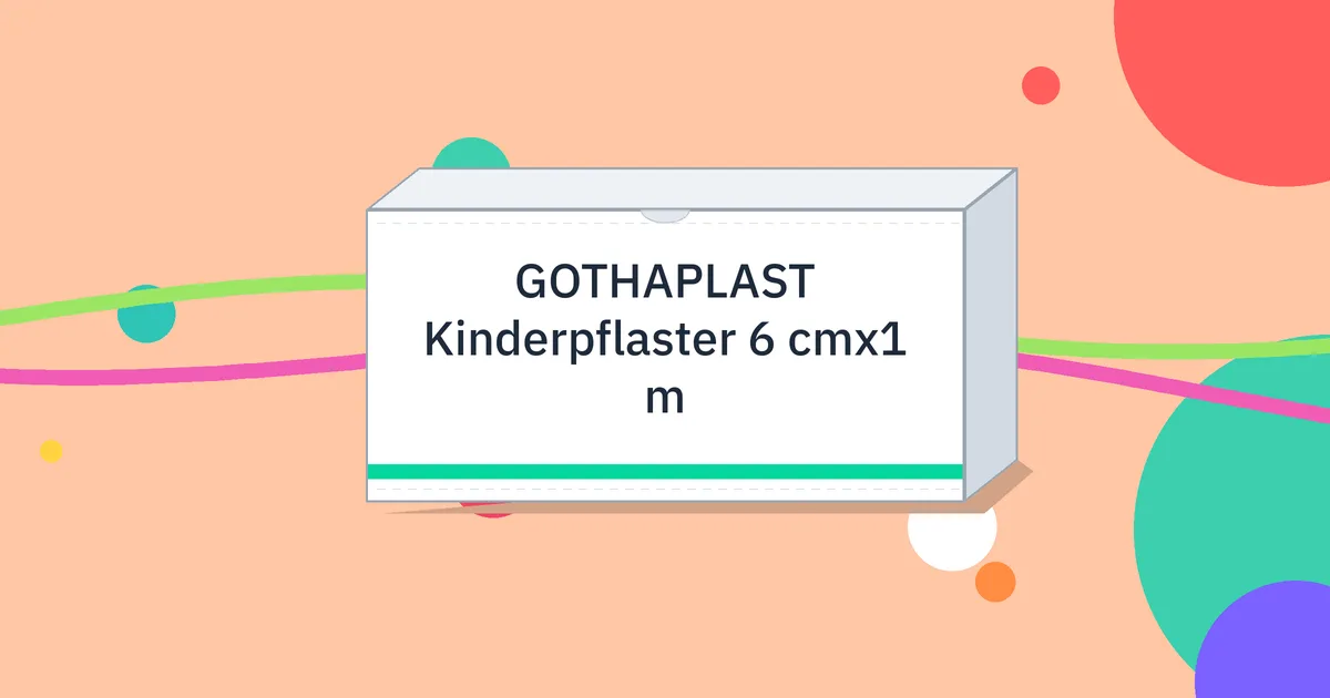 Symbolbild: Packung mit der Aufschrift GOTHAPLAST Kinderpflaster 6 cmx1 m (PZN 01264698) – Verfügbarkeit und Bezug in Apotheken in Frankfurt am Main