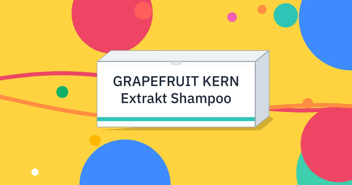 Symbolbild: Packung mit der Aufschrift GRAPEFRUIT KERN Extrakt Shampoo (PZN 08727569) – Verfügbarkeit und Bezug in Apotheken in Frankfurt am Main
