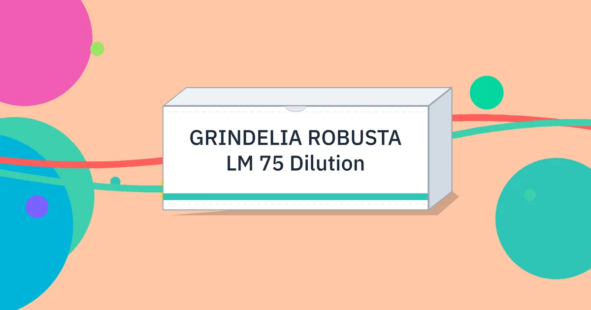 Symbolbild: Packung mit der Aufschrift GRINDELIA ROBUSTA LM 75 Dilution (PZN 13547243) – Verfügbarkeit und Bezug in Apotheken in Frankfurt am Main