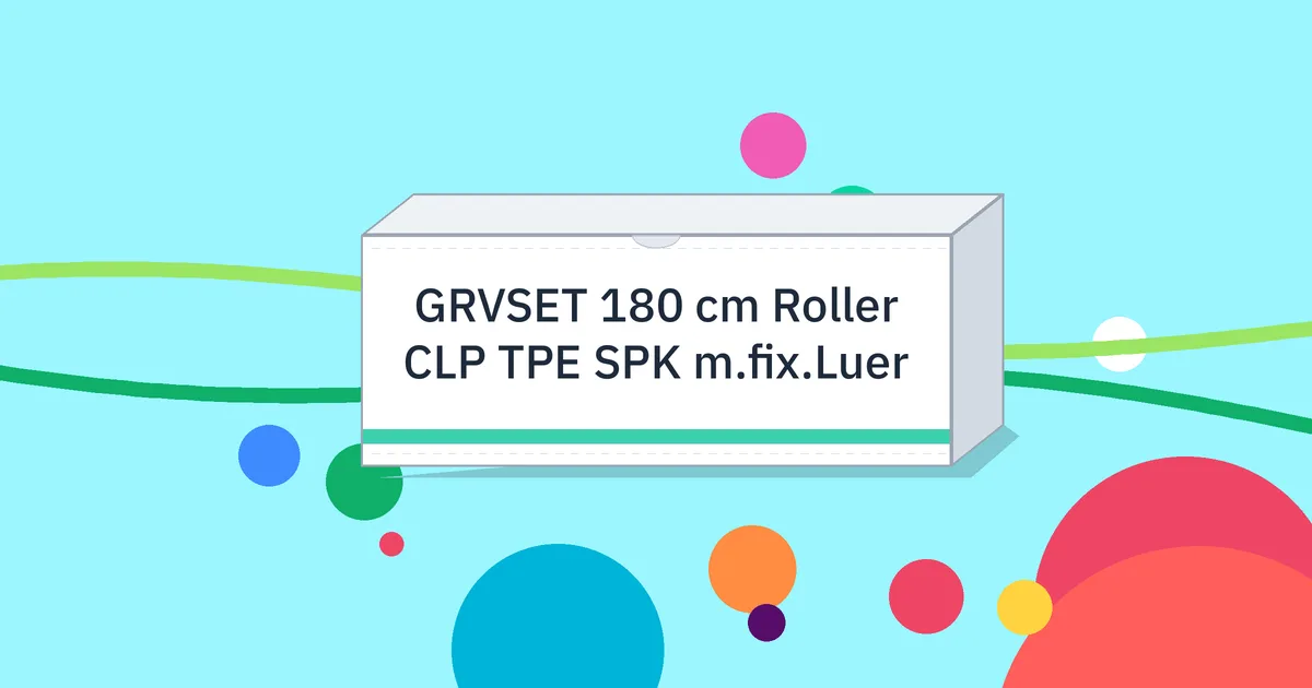 Symbolbild: Packung mit der Aufschrift GRVSET 180 cm Roller CLP TPE SPK m.fix.Luer (PZN 17897508) – Verfügbarkeit und Bezug in Apotheken in Frankfurt am Main