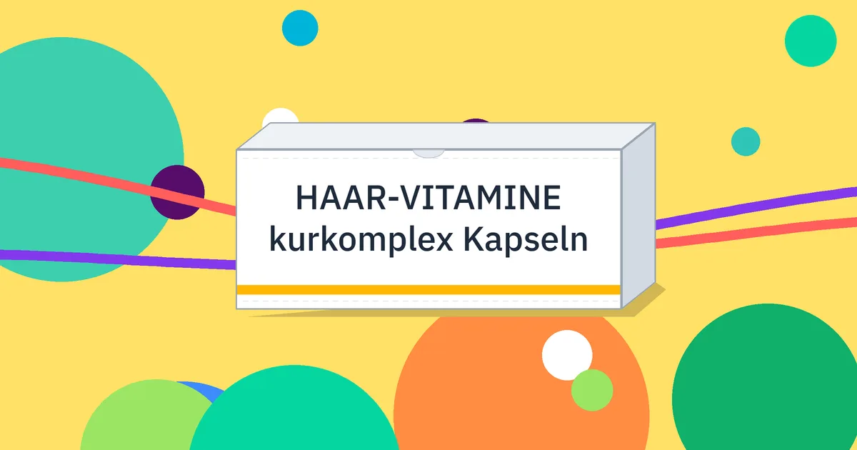 Symbolbild: Packung mit der Aufschrift HAAR-VITAMINE kurkomplex Kapseln (PZN 18352509) – Verfügbarkeit und Bezug in Apotheken in Frankfurt am Main