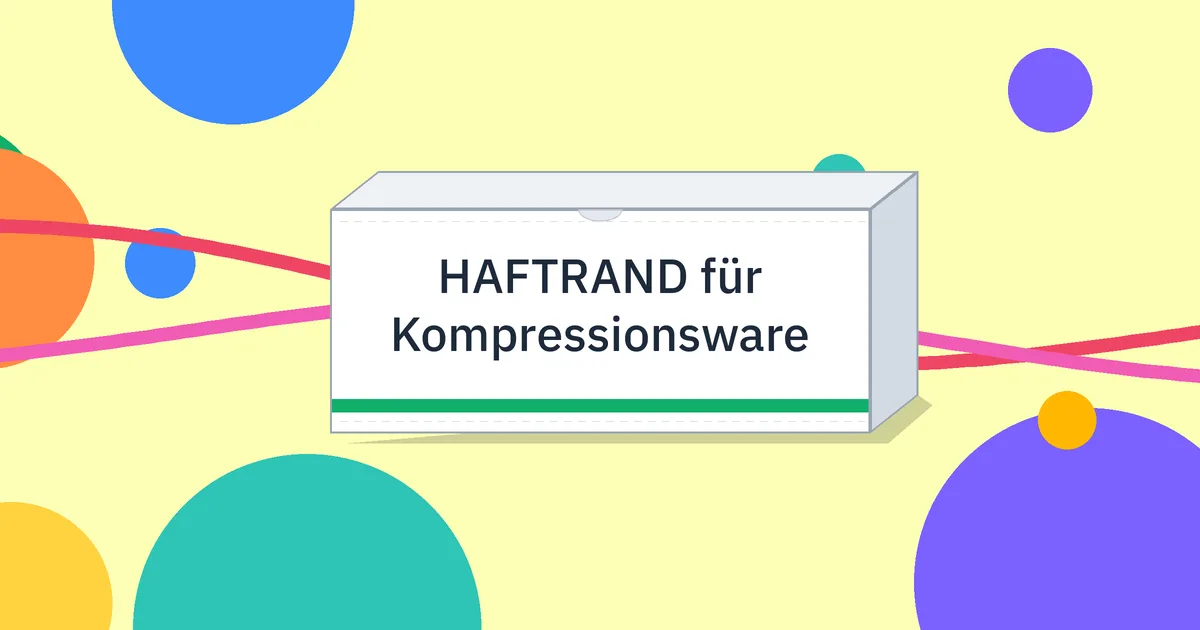 Symbolbild: Packung mit der Aufschrift HAFTRAND für Kompressionsware (PZN 20318520) – Verfügbarkeit und Bezug in Apotheken in Frankfurt am Main