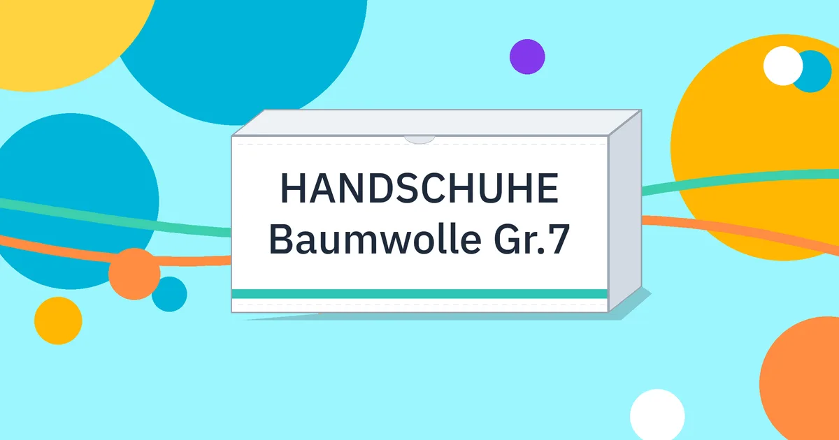 Symbolbild: Packung mit der Aufschrift HANDSCHUHE Baumwolle Gr.7 (PZN 02770682) – Verfügbarkeit und Bezug in Apotheken in Frankfurt am Main