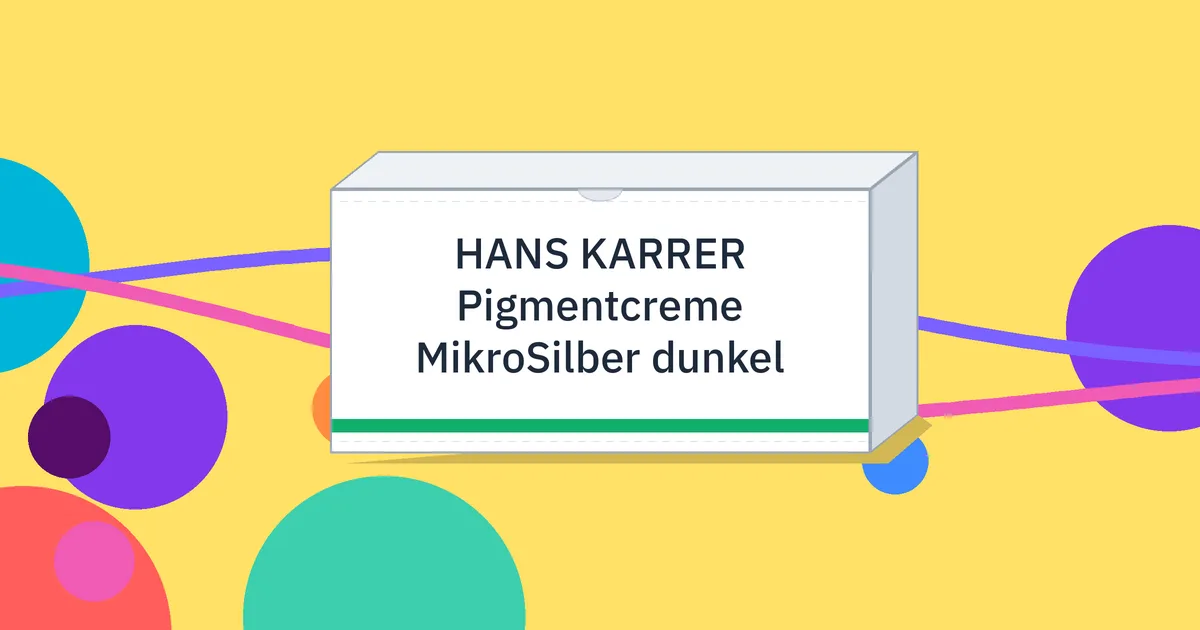 Symbolbild: Packung mit der Aufschrift HANS KARRER Pigmentcreme MikroSilber dunkel (PZN 10347733) – Verfügbarkeit und Bezug in Apotheken in Frankfurt am Main