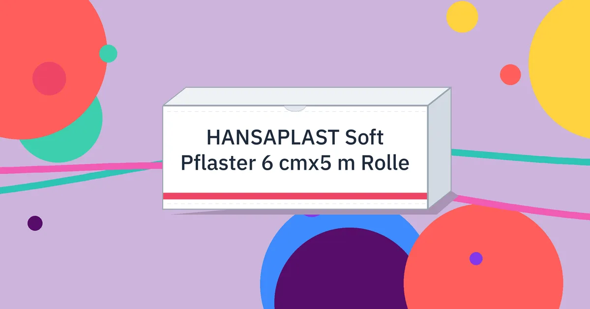Symbolbild: Packung mit der Aufschrift HANSAPLAST Soft Pflaster 6 cmx5 m Rolle (PZN 09678086) – Verfügbarkeit und Bezug in Apotheken in Frankfurt am Main