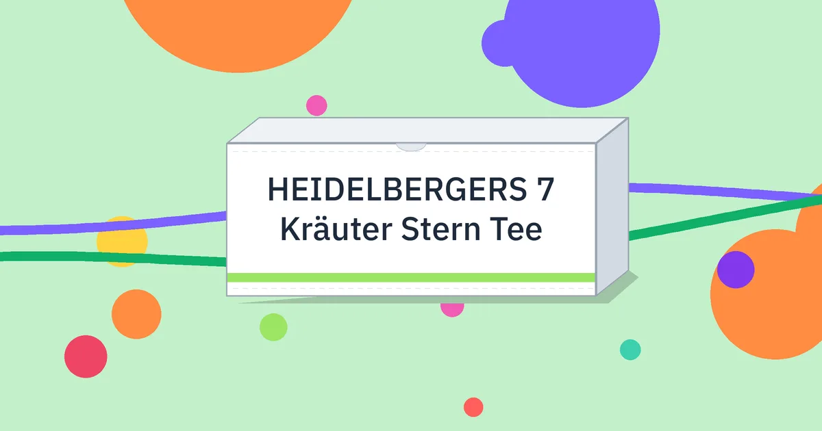 Symbolbild: Packung mit der Aufschrift HEIDELBERGERS 7 Kräuter Stern Tee (PZN 03152733) – Verfügbarkeit und Bezug in Apotheken in Frankfurt am Main
