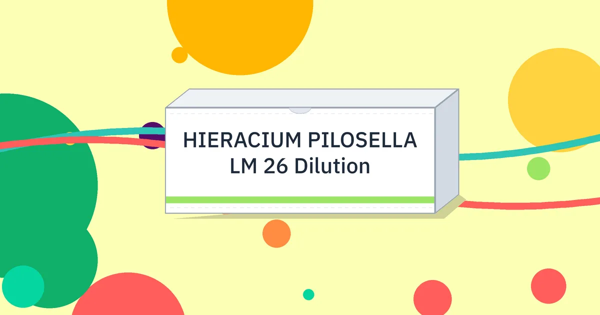 Symbolbild: Packung mit der Aufschrift HIERACIUM PILOSELLA LM 26 Dilution (PZN 13553634) – Verfügbarkeit und Bezug in Apotheken in Frankfurt am Main