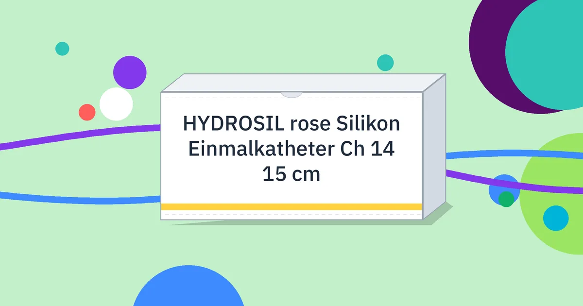 Symbolbild: Packung mit der Aufschrift HYDROSIL rose Silikon Einmalkatheter Ch 14 15 cm (PZN 11124142) – Verfügbarkeit und Bezug in Apotheken in Frankfurt am Main