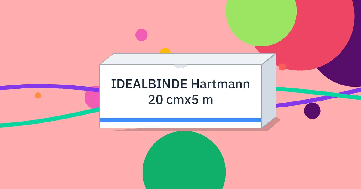 Symbolbild: Packung mit der Aufschrift IDEALBINDE Hartmann 20 cmx5 m (PZN 00516146) – Verfügbarkeit und Bezug in Apotheken in Frankfurt am Main