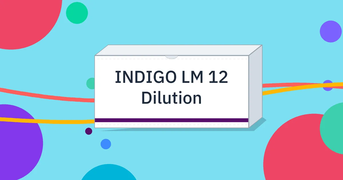 Symbolbild: Packung mit der Aufschrift INDIGO LM 12 Dilution (PZN 13559513) – Verfügbarkeit und Bezug in Apotheken in Frankfurt am Main