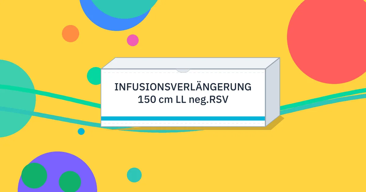 Symbolbild: Packung mit der Aufschrift INFUSIONSVERLÄNGERUNG 150 cm LL neg.RSV (PZN 17487868) – Verfügbarkeit und Bezug in Apotheken in Frankfurt am Main