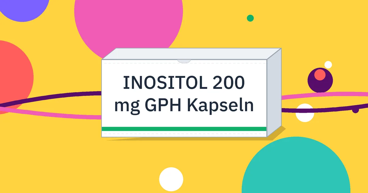 Symbolbild: Packung mit der Aufschrift INOSITOL 200 mg GPH Kapseln (PZN 09645514) – Verfügbarkeit und Bezug in Apotheken in Frankfurt am Main