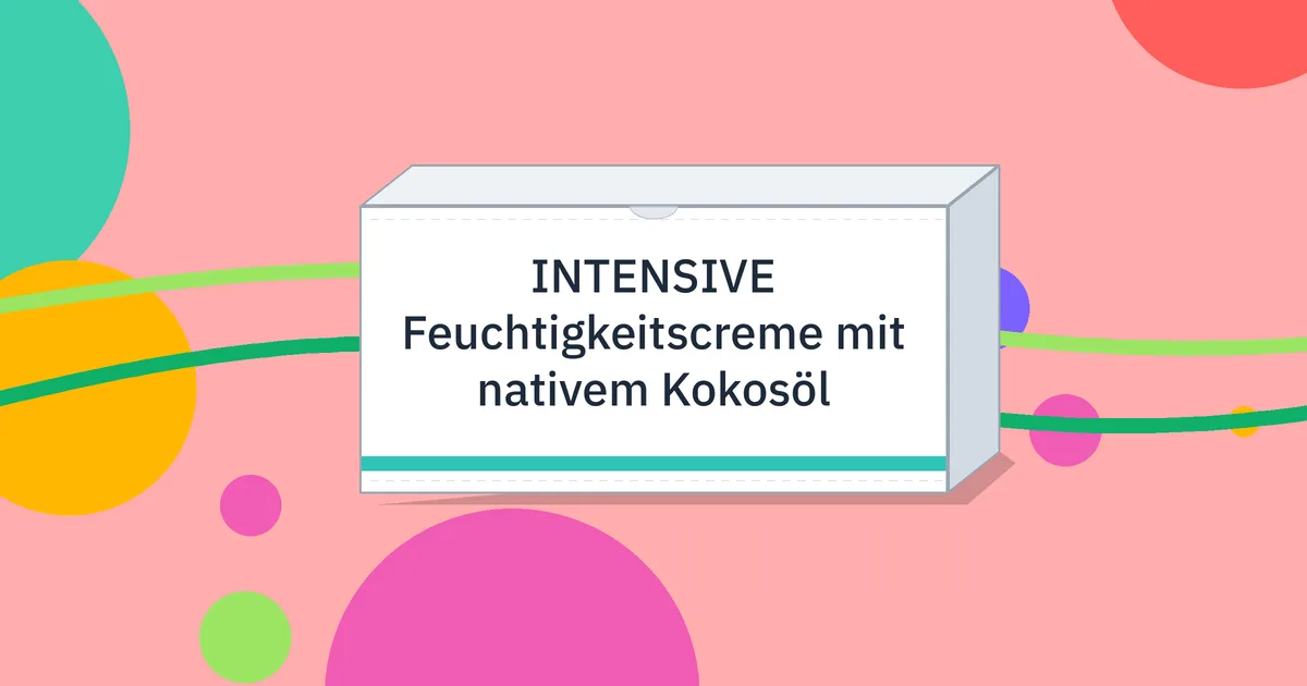 Symbolbild: Packung mit der Aufschrift INTENSIVE Feuchtigkeitscreme mit nativem Kokosöl (PZN 10745497) – Verfügbarkeit und Bezug in Apotheken in Frankfurt am Main