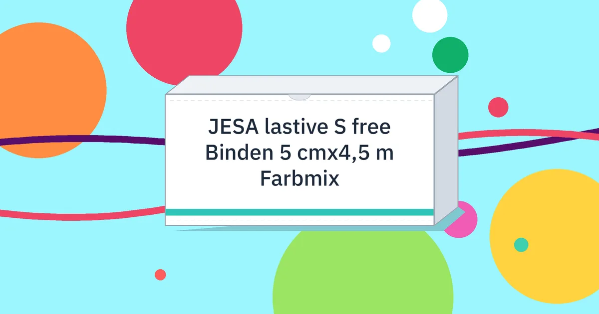 Symbolbild: Packung mit der Aufschrift JESA lastive S free Binden 5 cmx4,5 m Farbmix (PZN 10335405) – Verfügbarkeit und Bezug in Apotheken in Frankfurt am Main