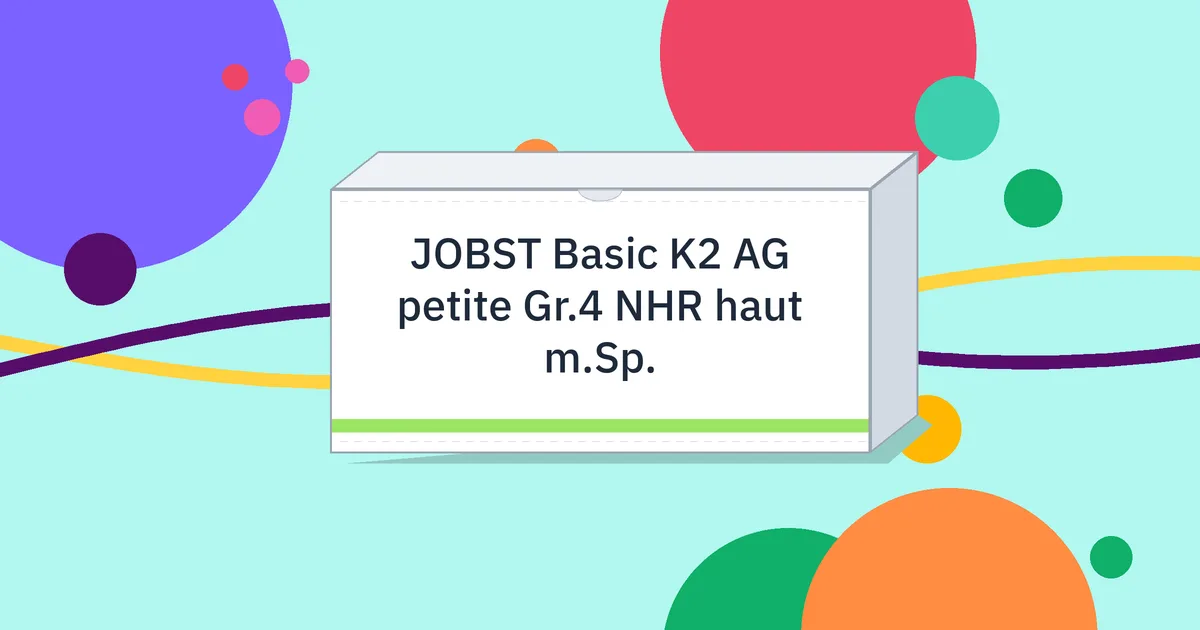 Symbolbild: Packung mit der Aufschrift JOBST Basic K2 AG petite Gr.4 NHR haut m.Sp. (PZN 13060162) – Verfügbarkeit und Bezug in Apotheken in Frankfurt am Main