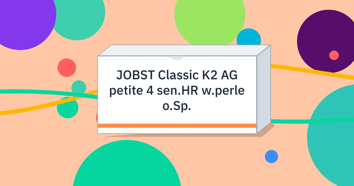 Symbolbild: Packung mit der Aufschrift JOBST Classic K2 AG petite 4 sen.HR w.perle o.Sp. (PZN 17961703) – Verfügbarkeit und Bezug in Apotheken in Frankfurt am Main