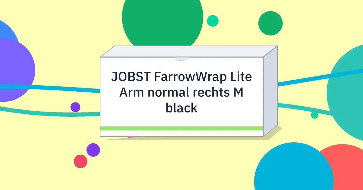 Symbolbild: Packung mit der Aufschrift JOBST FarrowWrap Lite Arm normal rechts M black (PZN 13870257) – Verfügbarkeit und Bezug in Apotheken in Frankfurt am Main