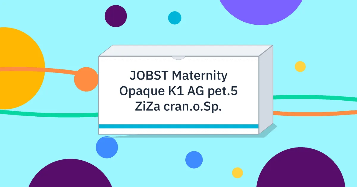 Symbolbild: Packung mit der Aufschrift JOBST Maternity Opaque K1 AG pet.5 ZiZa cran.o.Sp. (PZN 15857249) – Verfügbarkeit und Bezug in Apotheken in Frankfurt am Main