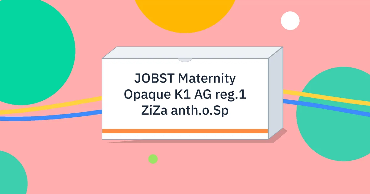 Symbolbild: Packung mit der Aufschrift JOBST Maternity Opaque K1 AG reg.1 ZiZa anth.o.Sp (PZN 15854570) – Verfügbarkeit und Bezug in Apotheken in Frankfurt am Main
