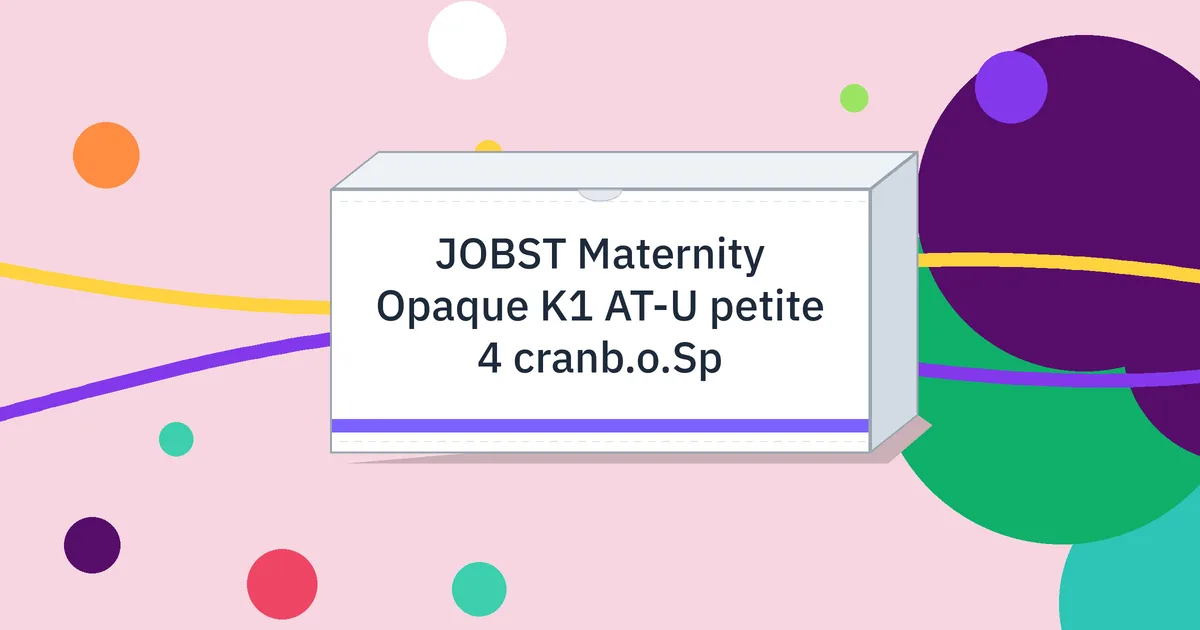 Symbolbild: Packung mit der Aufschrift JOBST Maternity Opaque K1 AT-U petite 4 cranb.o.Sp (PZN 15857746) – Verfügbarkeit und Bezug in Apotheken in Frankfurt am Main