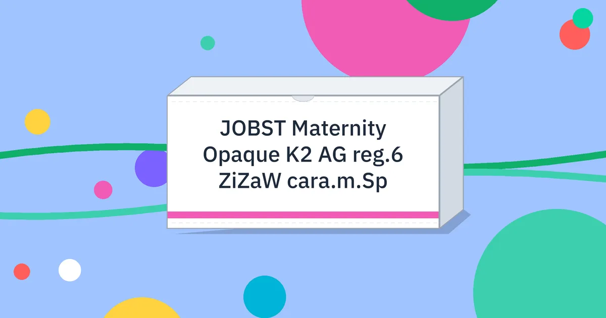 Symbolbild: Packung mit der Aufschrift JOBST Maternity Opaque K2 AG reg.6 ZiZaW cara.m.Sp (PZN 15851324) – Verfügbarkeit und Bezug in Apotheken in Frankfurt am Main