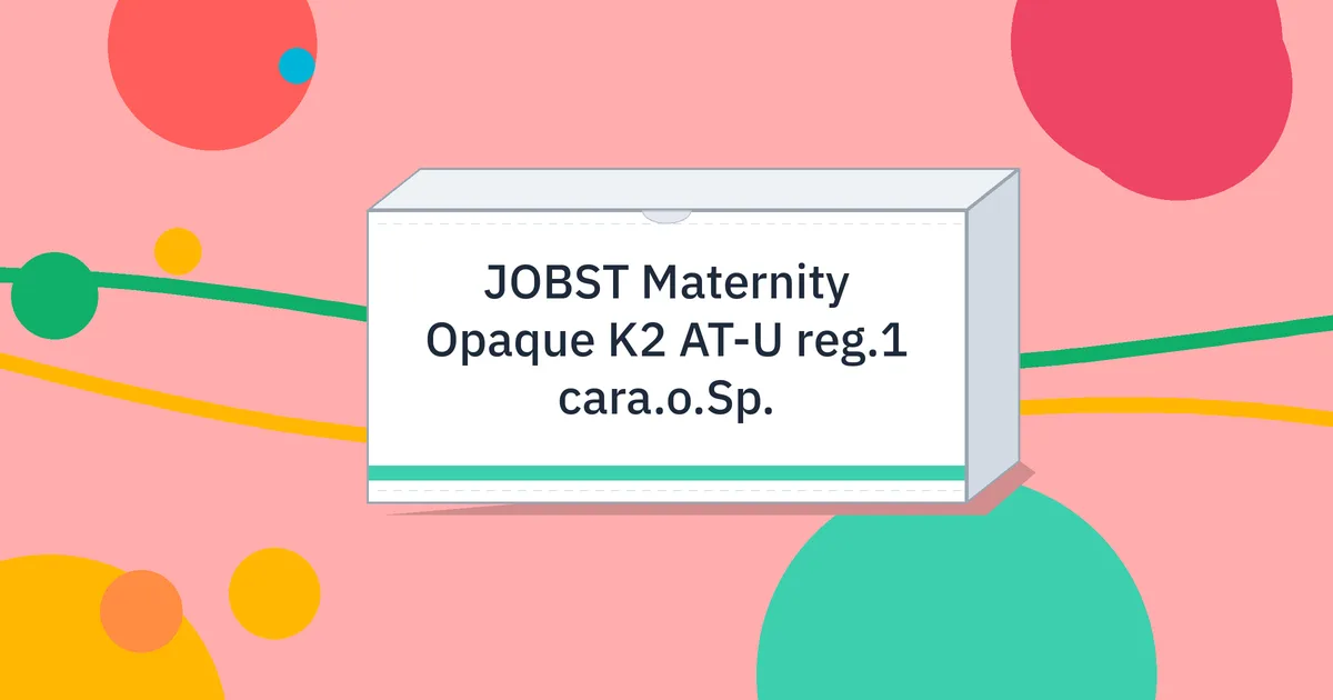Symbolbild: Packung mit der Aufschrift JOBST Maternity Opaque K2 AT-U reg.1 cara.o.Sp. (PZN 15851620) – Verfügbarkeit und Bezug in Apotheken in Frankfurt am Main