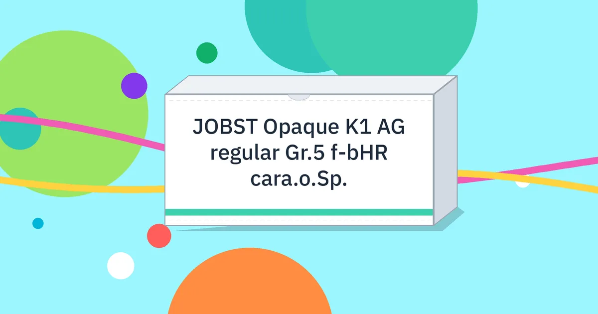 Symbolbild: Packung mit der Aufschrift JOBST Opaque K1 AG regular Gr.5 f-bHR cara.o.Sp. (PZN 13160484) – Verfügbarkeit und Bezug in Apotheken in Frankfurt am Main