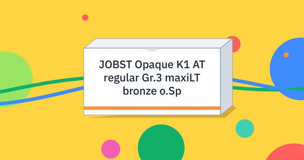 Symbolbild: Packung mit der Aufschrift JOBST Opaque K1 AT regular Gr.3 maxiLT bronze o.Sp (PZN 13106384) – Verfügbarkeit und Bezug in Apotheken in Frankfurt am Main