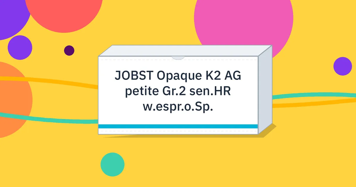 Symbolbild: Packung mit der Aufschrift JOBST Opaque K2 AG petite Gr.2 sen.HR w.espr.o.Sp. (PZN 16285950) – Verfügbarkeit und Bezug in Apotheken in Frankfurt am Main
