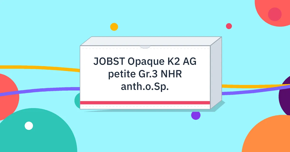 Symbolbild: Packung mit der Aufschrift JOBST Opaque K2 AG petite Gr.3 NHR anth.o.Sp. (PZN 16286286) – Verfügbarkeit und Bezug in Apotheken in Frankfurt am Main