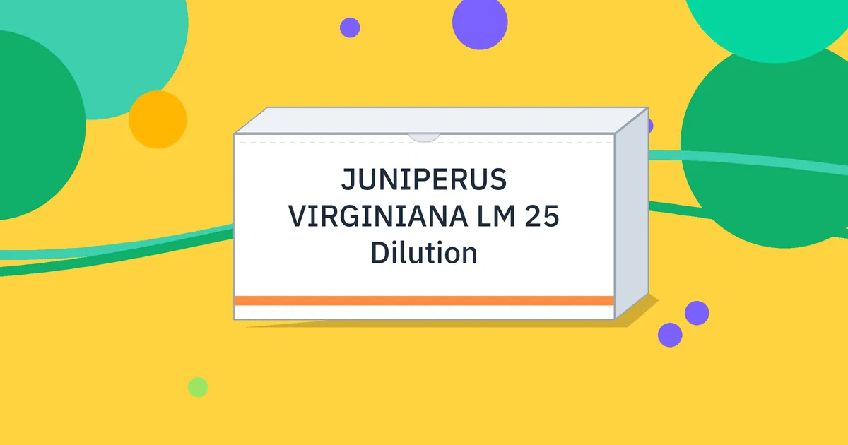 Symbolbild: Packung mit der Aufschrift JUNIPERUS VIRGINIANA LM 25 Dilution (PZN 13565264) – Verfügbarkeit und Bezug in Apotheken in Frankfurt am Main