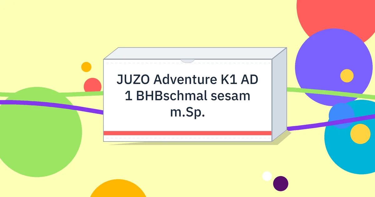 Symbolbild: Packung mit der Aufschrift JUZO Adventure K1 AD 1 BHBschmal sesam m.Sp. (PZN 16491856) – Verfügbarkeit und Bezug in Apotheken in Frankfurt am Main