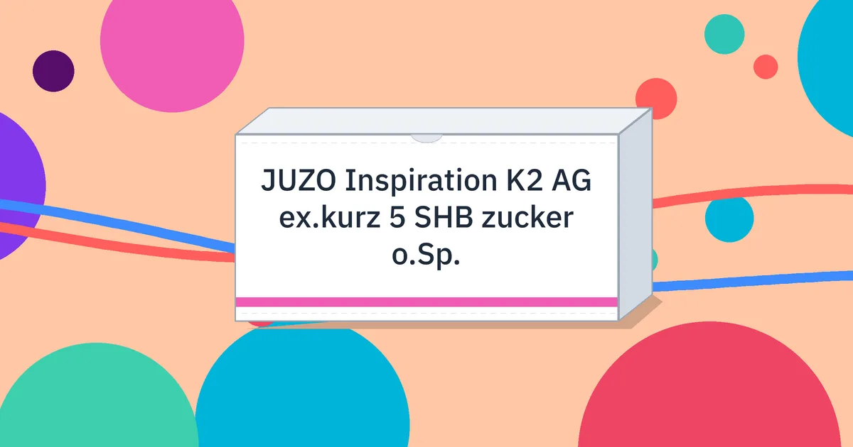 Symbolbild: Packung mit der Aufschrift JUZO Inspiration K2 AG ex.kurz 5 SHB zucker o.Sp. (PZN 14964925) – Verfügbarkeit und Bezug in Apotheken in Frankfurt am Main