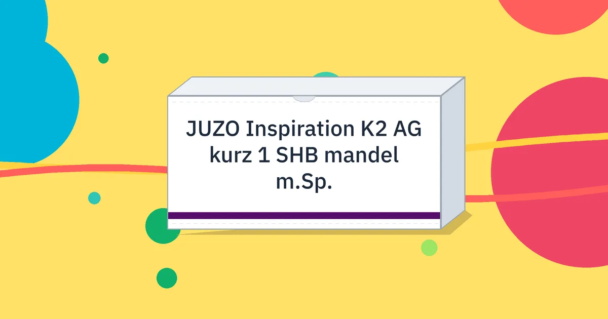 Symbolbild: Packung mit der Aufschrift JUZO Inspiration K2 AG kurz 1 SHB mandel m.Sp. (PZN 14920419) – Verfügbarkeit und Bezug in Apotheken in Frankfurt am Main