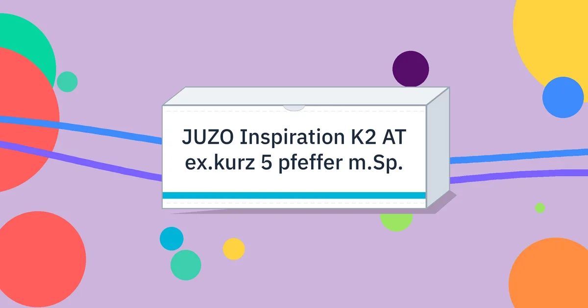 Symbolbild: Packung mit der Aufschrift JUZO Inspiration K2 AT ex.kurz 5 pfeffer m.Sp. (PZN 14953117) – Verfügbarkeit und Bezug in Apotheken in Frankfurt am Main