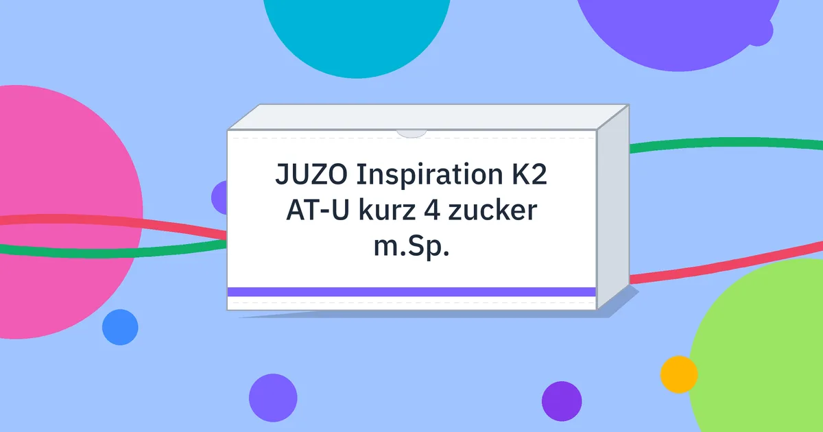 Symbolbild: Packung mit der Aufschrift JUZO Inspiration K2 AT-U kurz 4 zucker m.Sp. (PZN 14929337) – Verfügbarkeit und Bezug in Apotheken in Frankfurt am Main